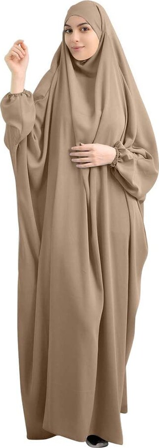 Renholin Women Dress Muslim One Piece Prayer Dress for Women Abaya ...