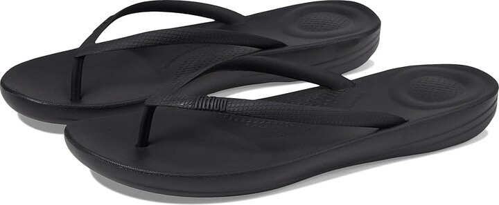 FitFlop Iqushion Ergonomic Flip-Flop (All Black) Women's Sandals ...