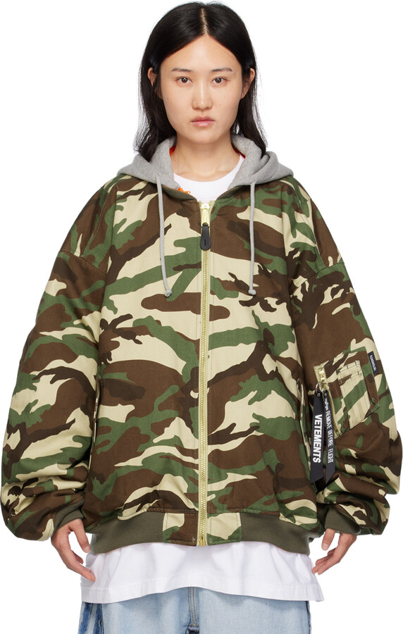 Vetements Khaki Alpha Industries Edition Reversible Bomber Jacket - ShopStyle