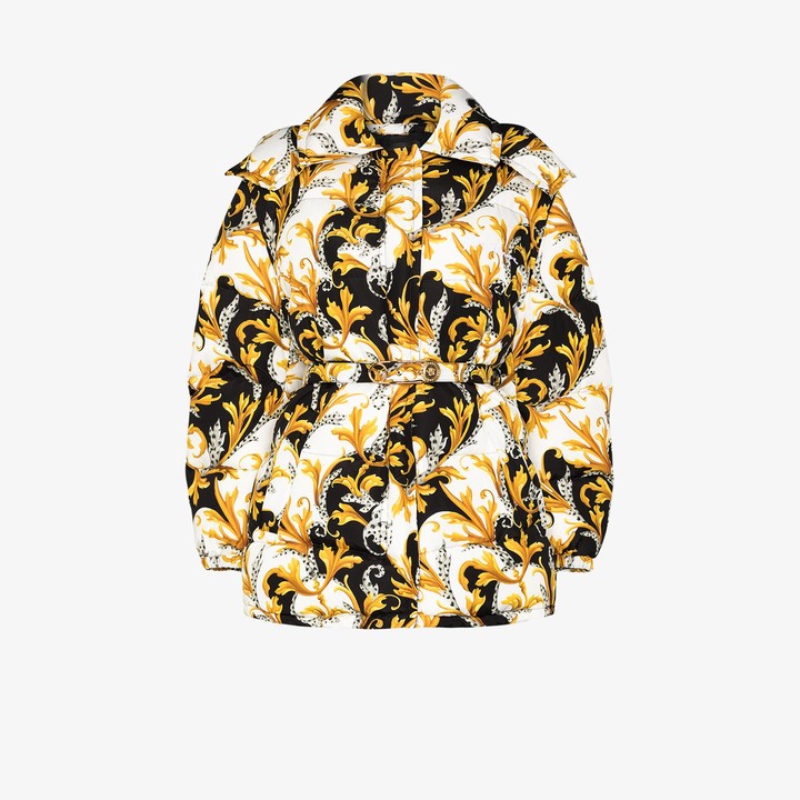 Versace Baroque print puffer jacket - ShopStyle Lingerie