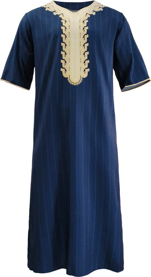 IBTOM CASTLE Men Muslim Robe Thobe Middle East Saudi Arabic Thobe 3/4 ...