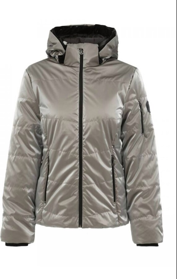 Dolcezza Liquid Look Puffer Jacket 72809 In Taupe - ShopStyle