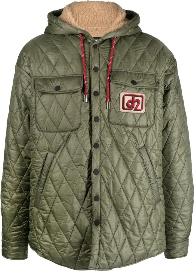 DSQUARED2 Logo-Patch Quilted Jacket - ShopStyle Down & Puffer Coats