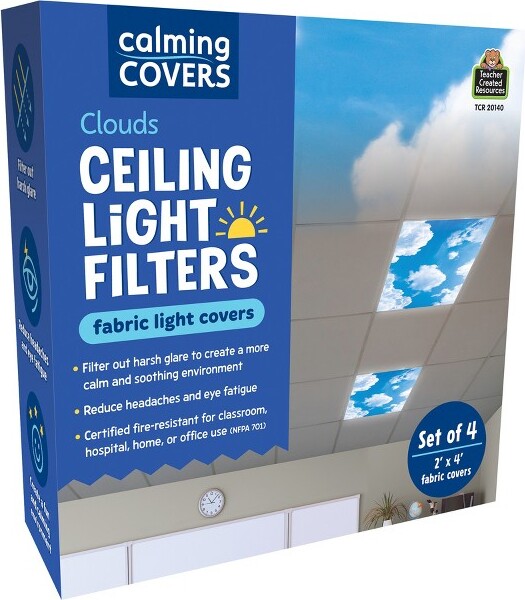 Teacher Created Resources® Calming Covers Ceiling Light Filters, 2' x 4 ...