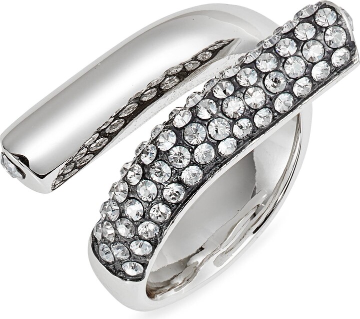 DEMARSON Ana Pavé Crystal Bypass Ring - ShopStyle