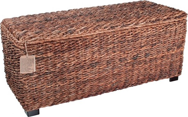 42" Caswell Woven Banana Leaf Storage Trunk Dark Brown - Summerland ...