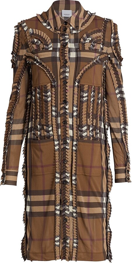 Burberry Ribbon-Embellished Check Shirtdress - ShopStyle Day Dresses
