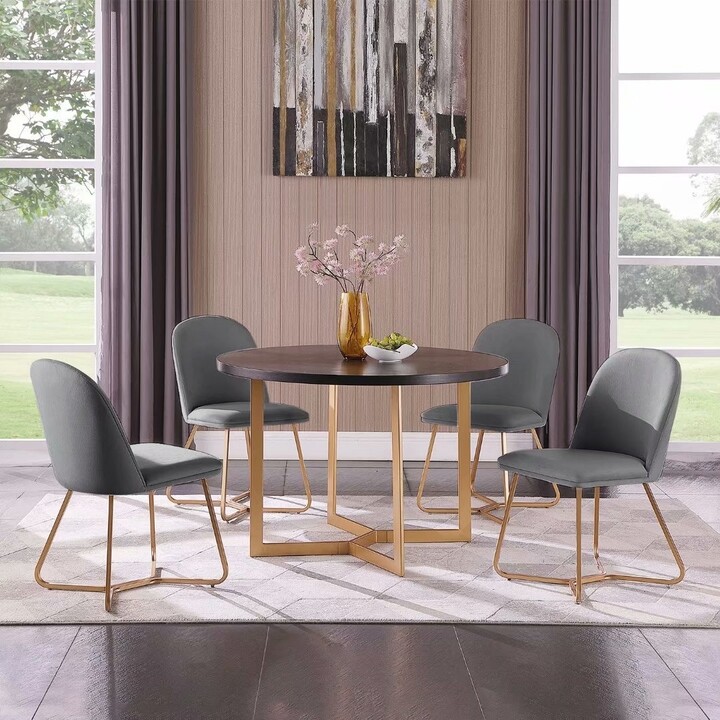 Morden Fort Contemporary luxaury Dinning Table Set with 4 Hexagonal ...
