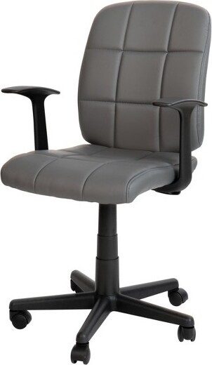 Flash Furniture Mid-Back Gray Quilted Vinyl Swivel Task Office Chair ...