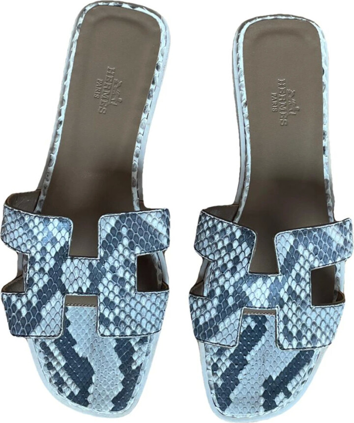 Hermes Oran python sandal - ShopStyle