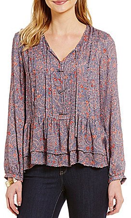 William Rast Devon Printed Peasant Blouse - ShopStyle Teen Girls' Tops
