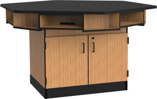 National Public Seating 68'' L x 60'' W Hexagon Chemical Resistant ...