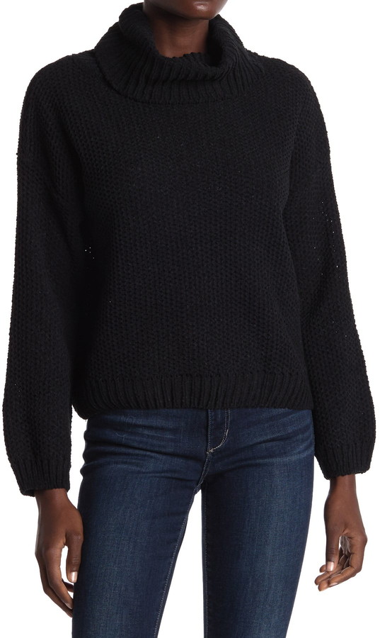 Woven Heart Cowl Neck Chenille Sweater - ShopStyle