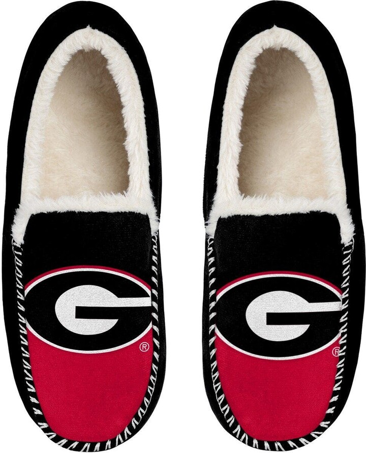 Men's FOCO Georgia Bulldogs Colorblock Moccasin Slippers - ShopStyle
