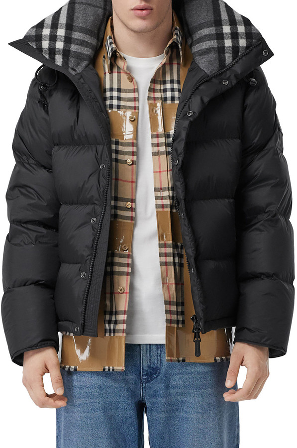 Burberry Men's Lockwell Quilted Puffer Jacket w/ Signature Check Trim - ShopStyle Outerwear