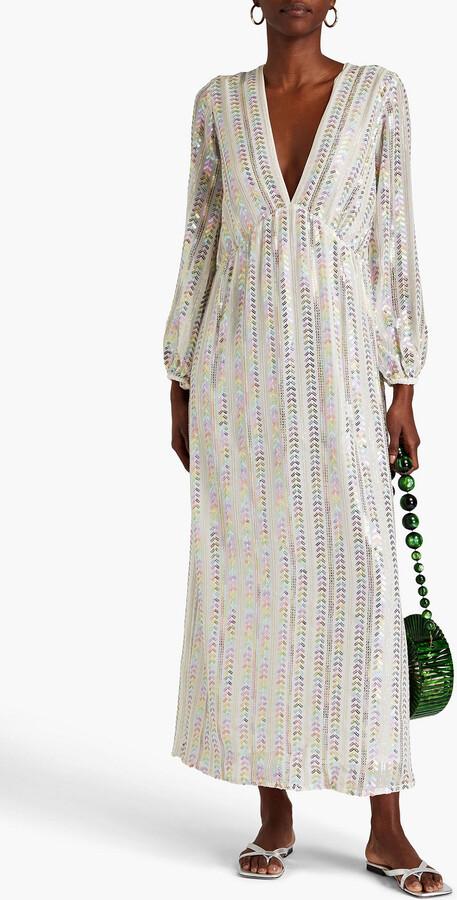 SUNDRESS Chica sequin-embellished voile maxi dress - ShopStyle