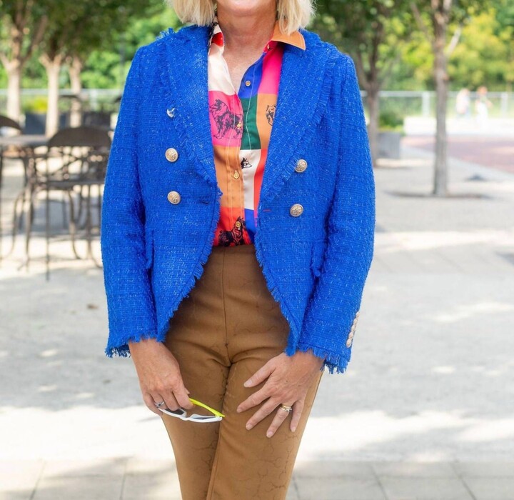 Boho Chic Tweed Jacket In Royal - ShopStyle Blazers