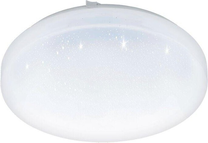 Loops Wall Flush Ceiling Light White Shade White Plastic With Crystal ...