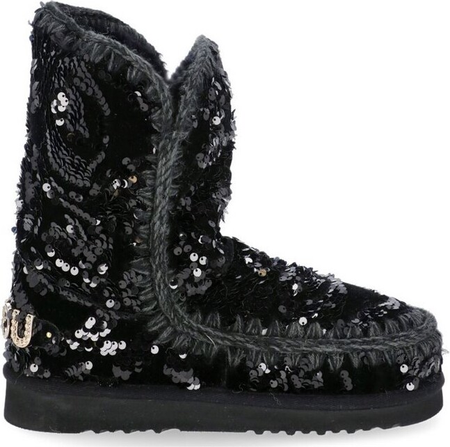 Mou Eskimo Sequin-Embellished Slip-On Boots - ShopStyle