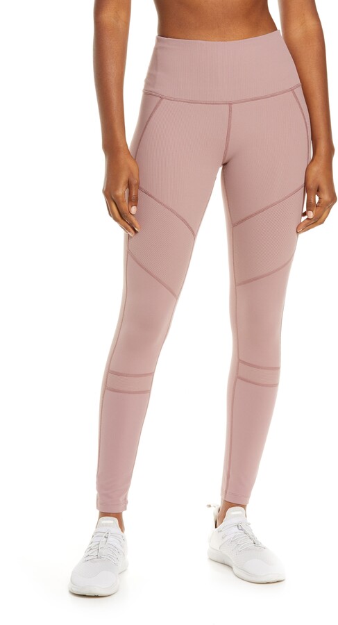 Zella Moto Ribbed High Waist Ankle Leggings - ShopStyle