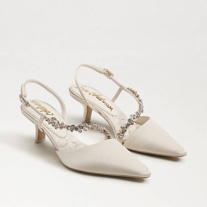 Sam Edelman Bonnie Slingback Pump Modern Ivory Satin - ShopStyle