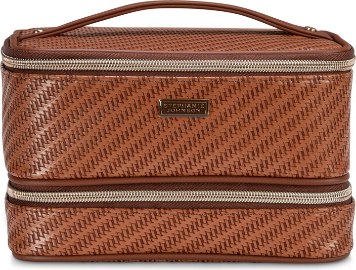 Stephanie Johnson Rosewood Cognac Jenny Train Cosmetics Case ...