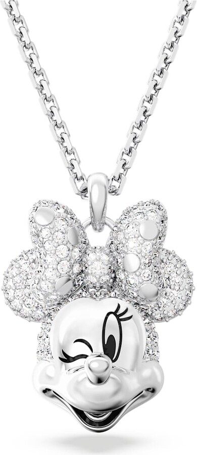 Swarovski Disney Minnie Mouse pendant, Head-shaped, White, Rhodium ...