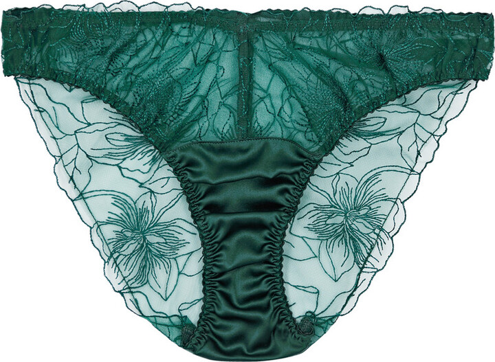 Fleur of England Eva Floral-embroidered Tulle Briefs - ShopStyle Panties