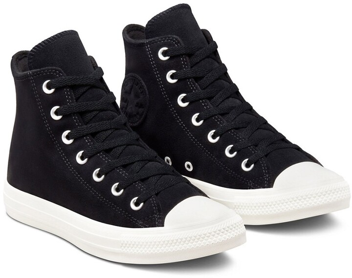 Converse Chuck Taylor All Star Hi suede sneakers in black - ShopStyle