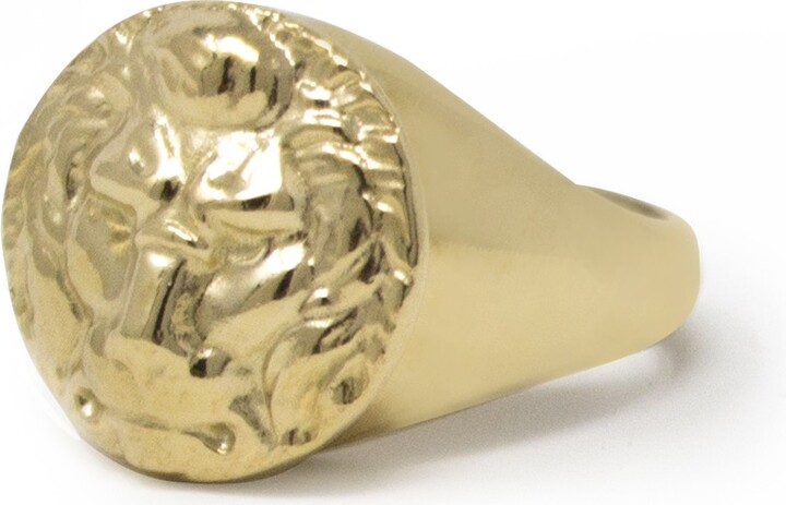 Vintouch Italy - The Lion Gold-Plated Signet Ring - ShopStyle