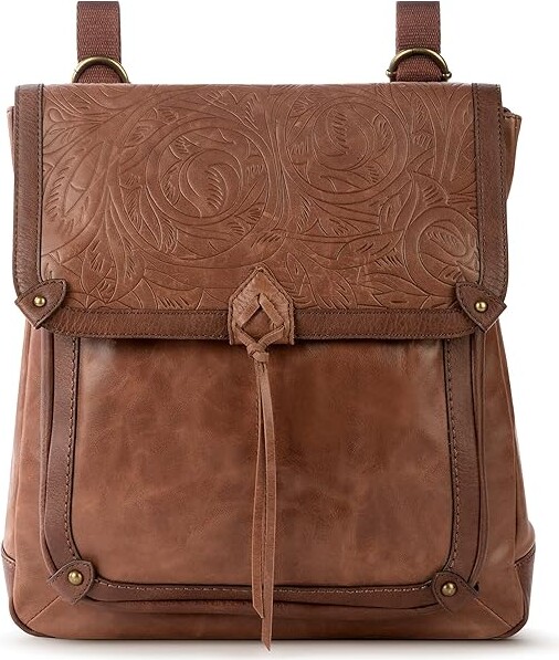 The Sak Ventura Leather Convertible Backpack (Teak Leaf Embossed ...