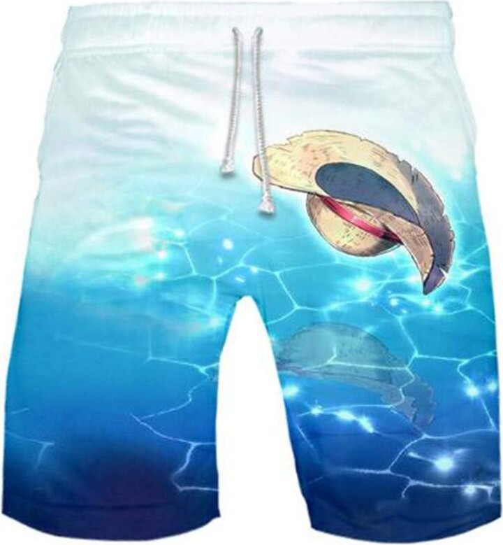 WANHONGYUE Anime One Piece Monkey D Luffy Mens Beach Shorts Swim Trunks ...