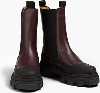 Ganni Black leather Chelsea boots - ShopStyle
