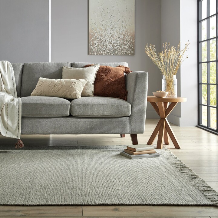 Dunelm Marla Wool Rug Grey - ShopStyle