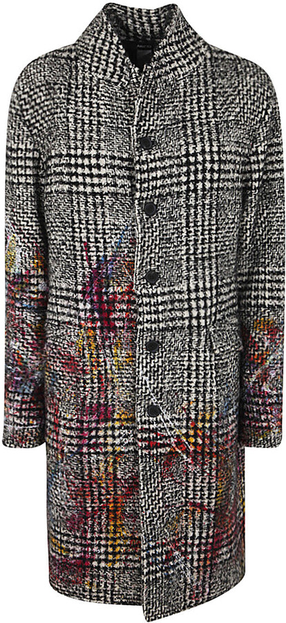 Avant Toi Colorful Splashes Prince Of Wales Coat - ShopStyle
