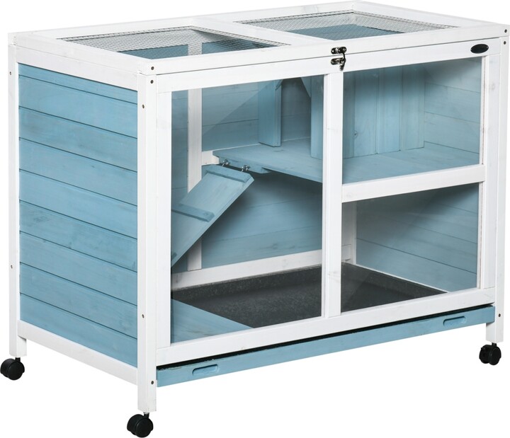 Simplie Fun Light Blue Rabbit Hutch with Wheels and Desk - ShopStyle ...
