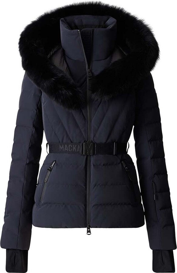 Mackage Elita-z Down Ski Jacket With Removable Blue Fox Fur Trim ...