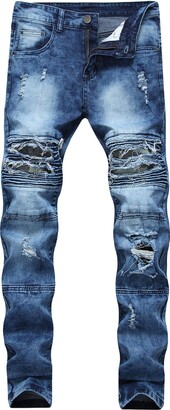 Generic Baggy Black Ripped Jeans Men Fashion Biker Jeans for Men Cargo ...