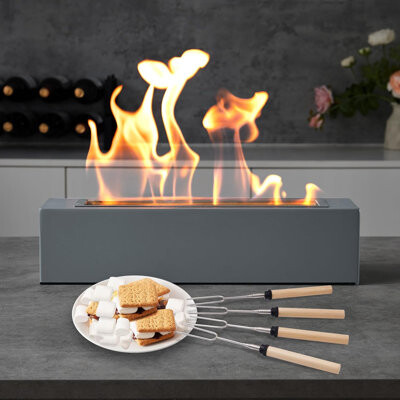 INKEDZ Table Top Firepit - Smores Maker with 4 Roasting Sticks Outdoor ...