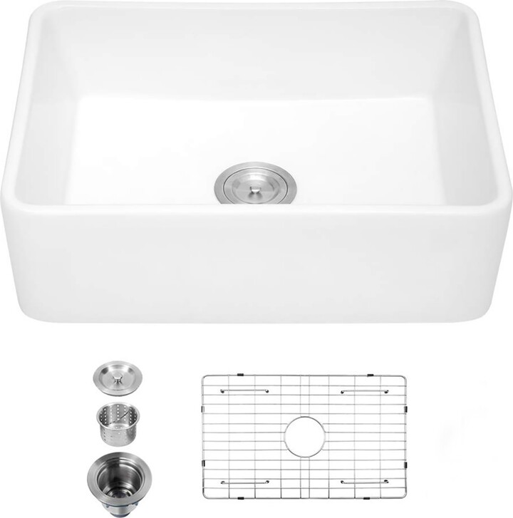 Simplie Fun 30 X 20 Inch Ceramic Farmhouse Apron-Front Kitchen Sink ...