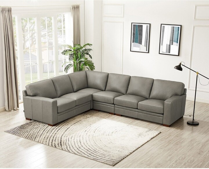 Hydeline USA Hydeline Dillon Top Grain Leather L-Shape Sectional ...