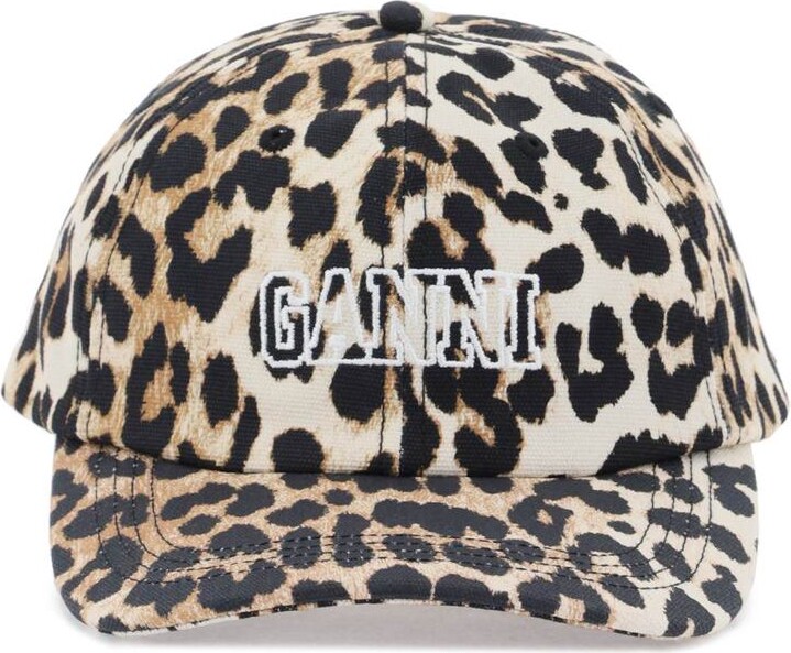 Ganni leopard baseball cap - ShopStyle Hats