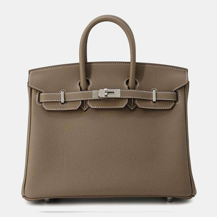 Hermes Etoupe Togo Leather Birkin 25 - ShopStyle Tote Bags