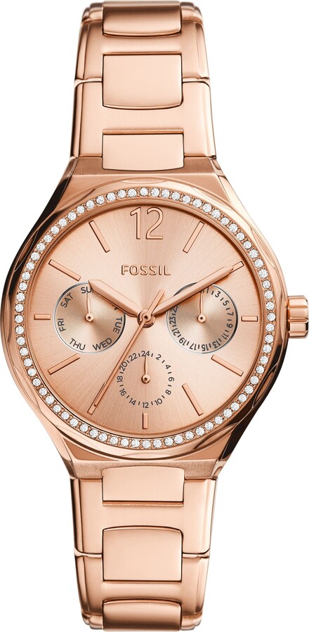 Fossil Women's Eevie Multifunction, Rose Gold-Tone Stainless Steel ...