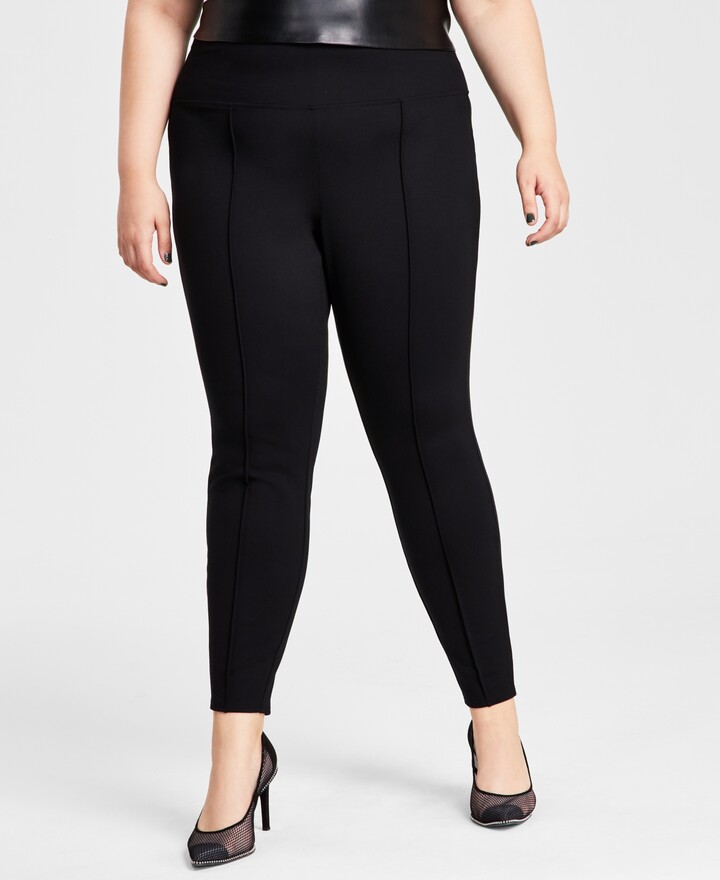 Bar III Plus Size High-Rise Ponte-Knit Leggings, Created for Macy's ...