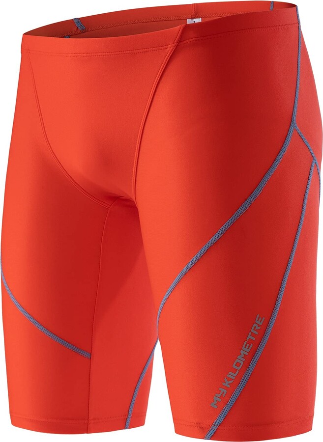 MY KILOMETRE Men's Swimsuit Jammer Solid Swim Jammers Endurance Long ...