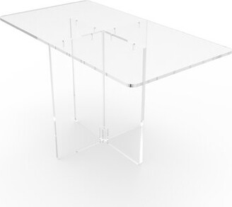 Mercer41 42"L x 24"W x 31"H Clear Acrylic Plexiglass Table Breakfast ...