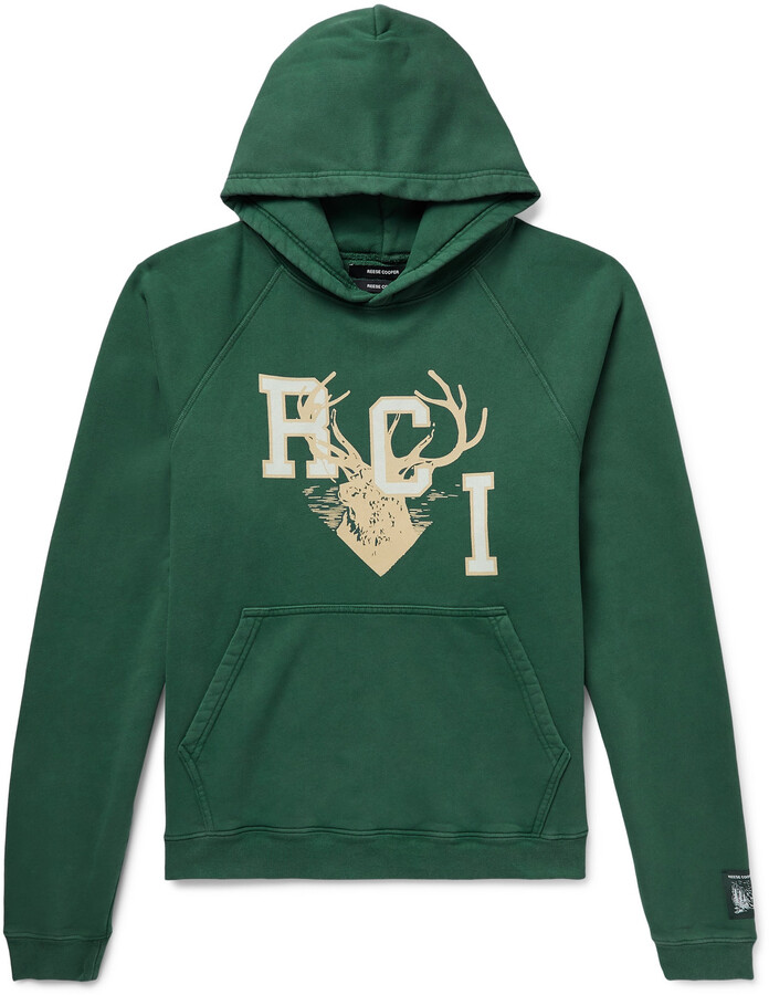 Reese Cooper Logo-Appliqued Printed Loopback Cotton-Jersey Hoodie ...