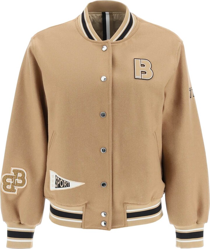HUGO BOSS Logo Patch Varsity Jacket - ShopStyle