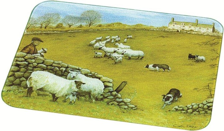 Tuftop Large Textured Worktop Saver Sheepdog and Sheep 50 x 40cm ...